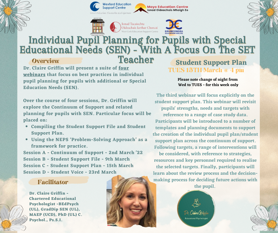 WEBINAR: INDIVIDUAL PUPIL PLANNING FOR PUPILS WITH SPECIAL EDUCATIONAL ...
